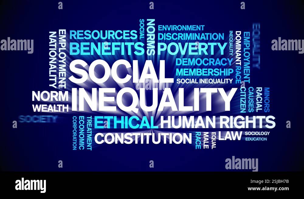 Social inequality animated tag word cloud,Human rights issues animation ...