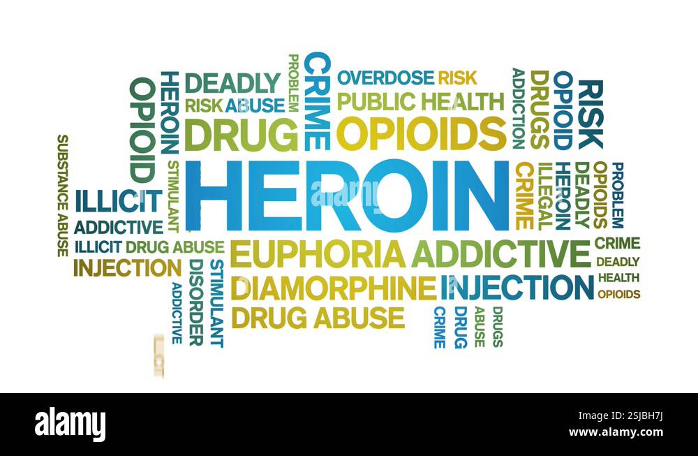 Heroin animated tag word cloud,Drug abuse animation typography seamless ...