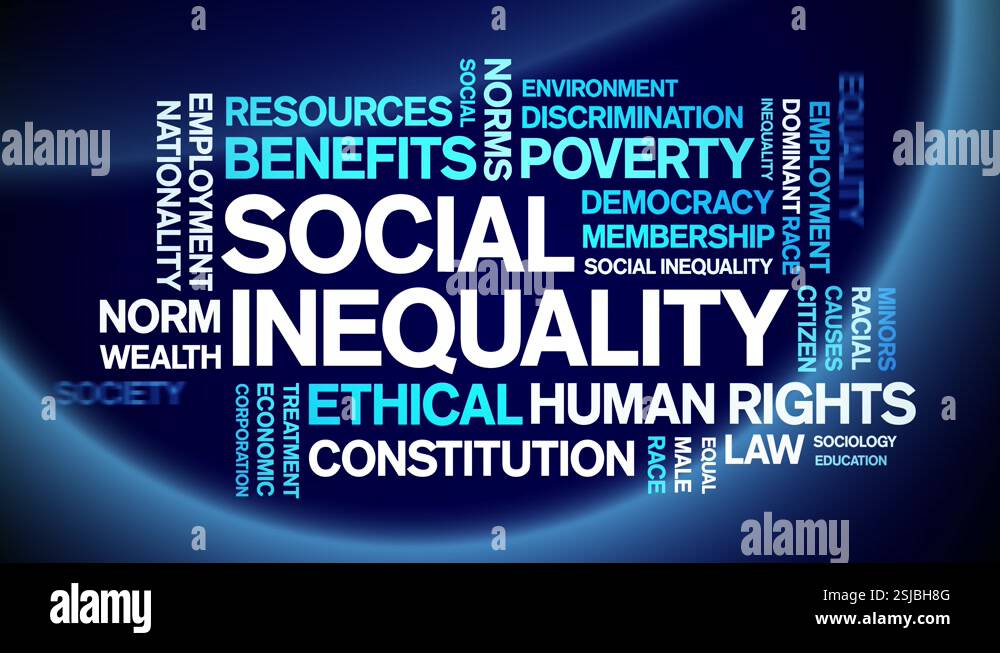 Social inequality animated tag word cloud,Human rights issues animation ...