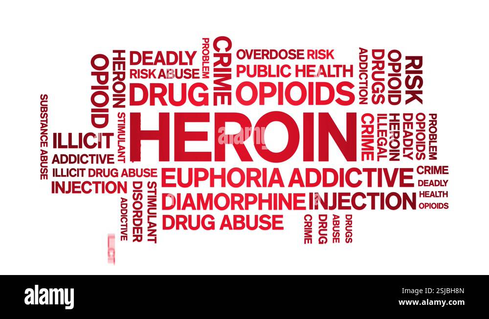 Heroin animated tag word cloud,Drug abuse animation typography seamless ...