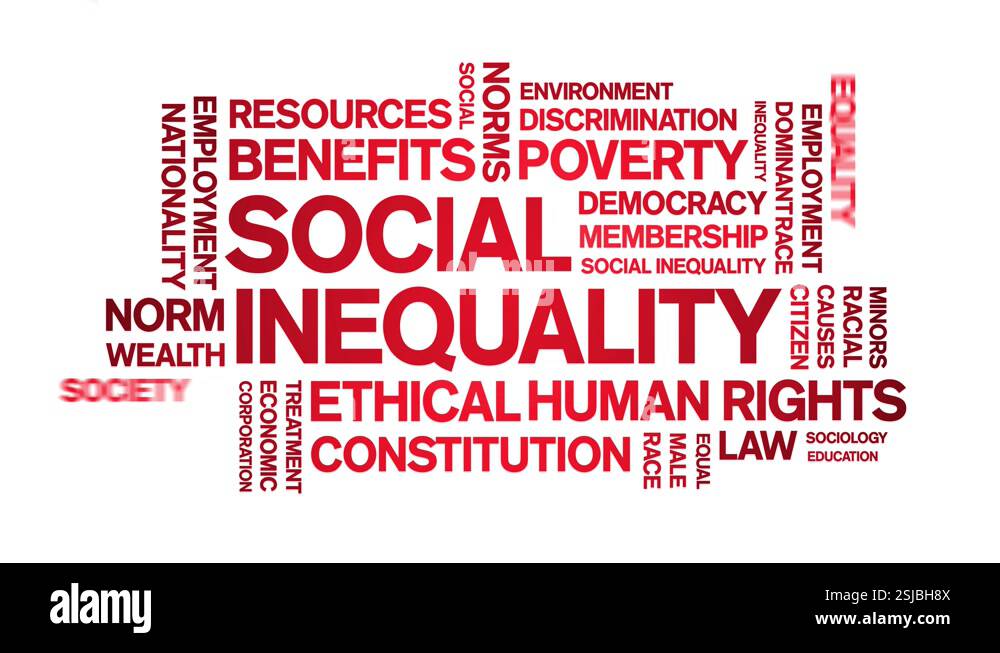 Social inequality animated tag word cloud,Human rights issues animation ...