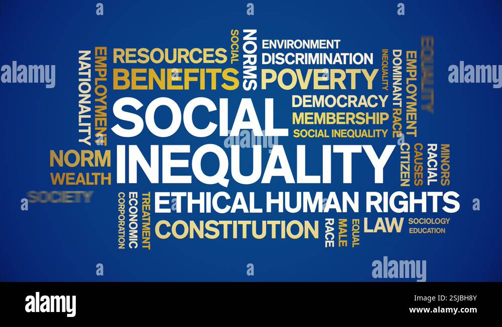 Social inequality animated tag word cloud,Human rights issues animation ...