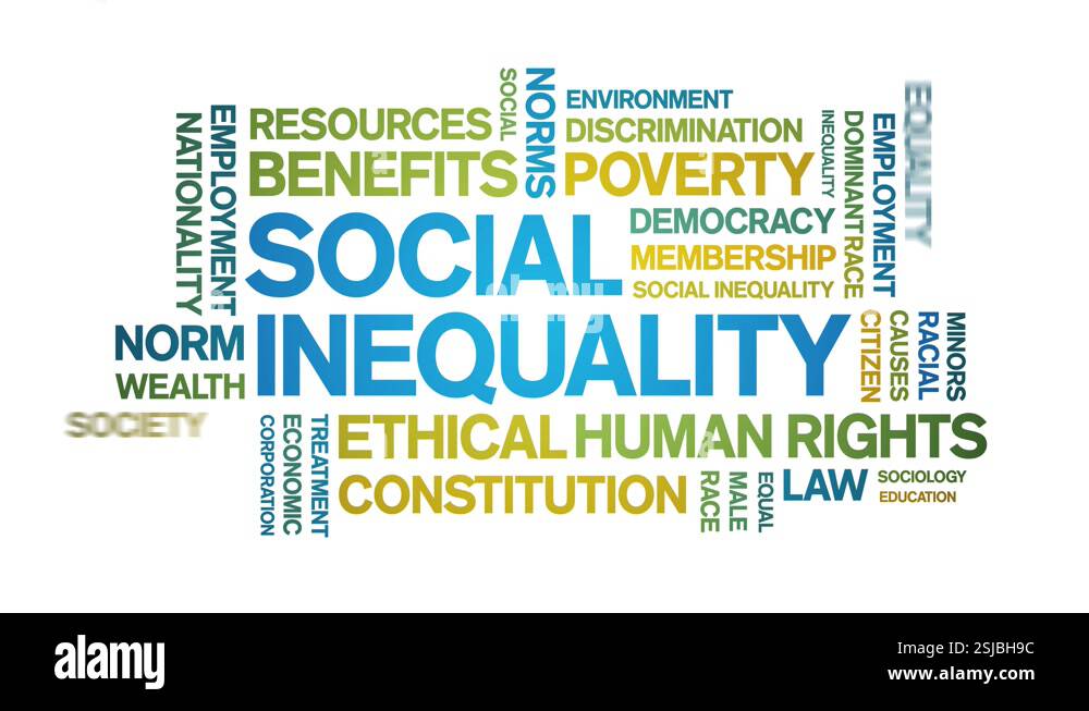 Social inequality animated tag word cloud,Human rights issues animation ...