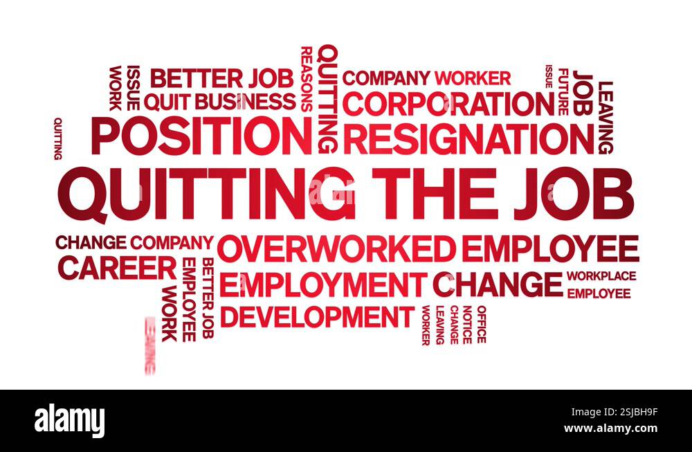 Quitting The Job animated word cloud,animation kinetic typography ...