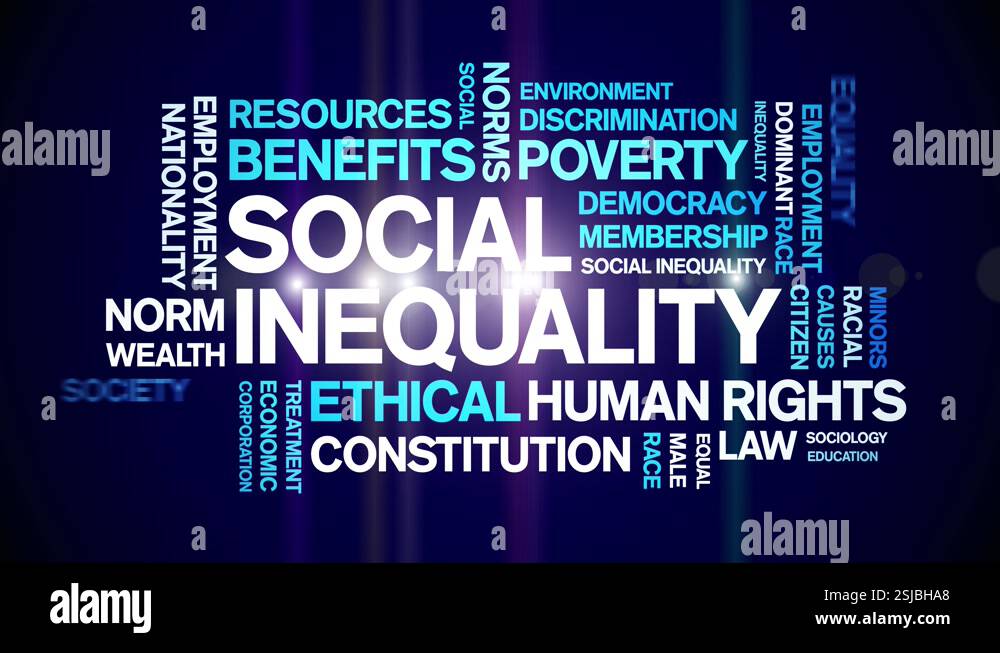 Social inequality animated tag word cloud,Human rights issues animation ...