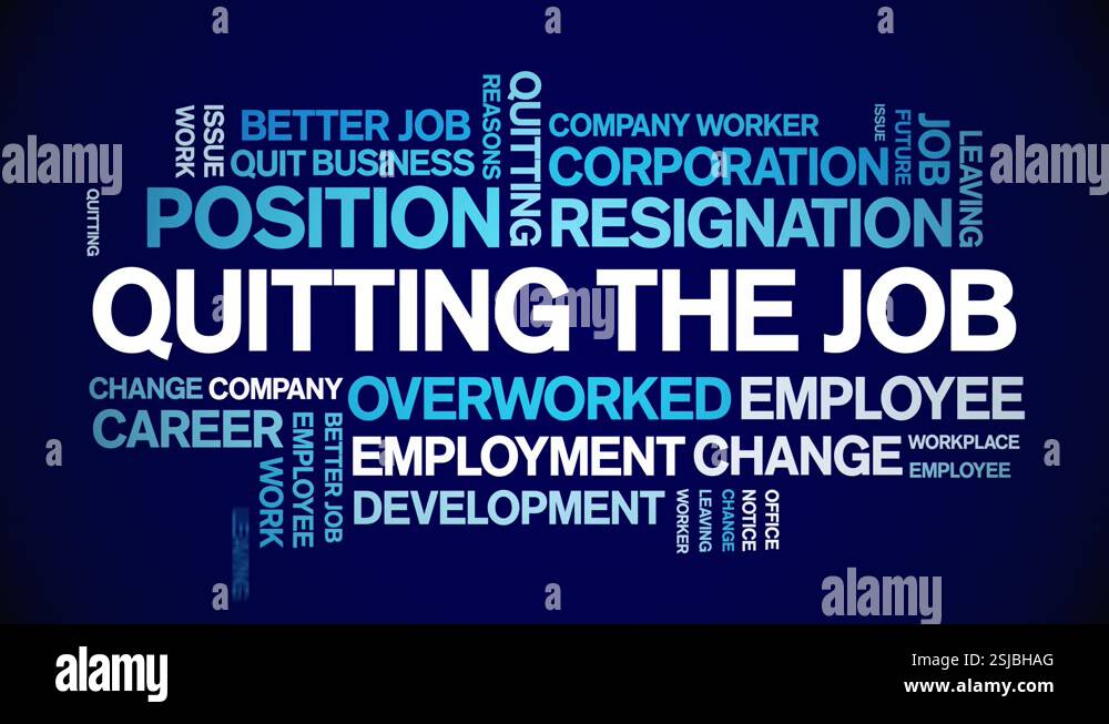 Quitting The Job animated word cloud,animation kinetic typography ...