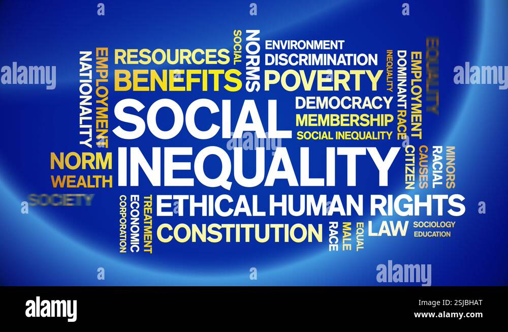 Social inequality animated tag word cloud,Human rights issues animation ...