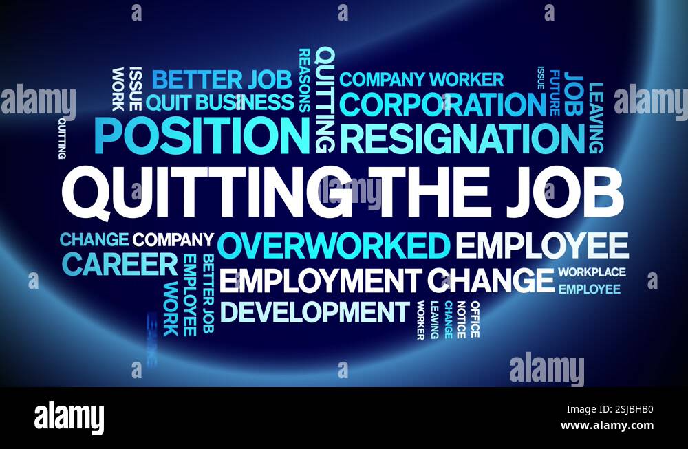 Quitting The Job animated word cloud,animation kinetic typography ...