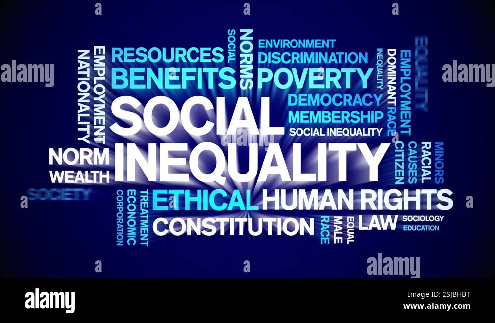 Social inequality animated tag word cloud,Human rights issues animation ...