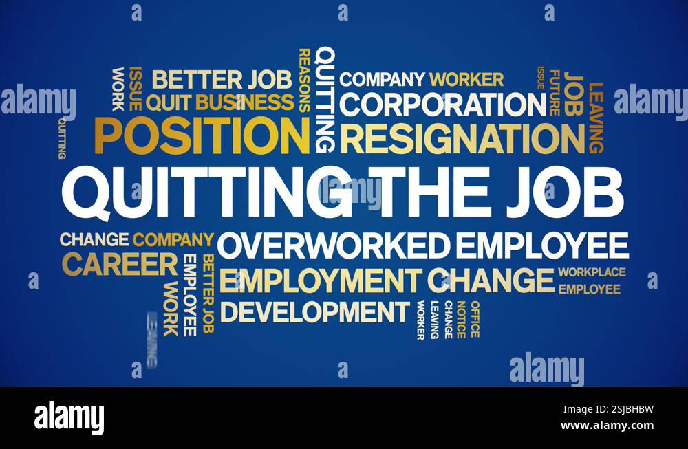 Quitting The Job animated word cloud,animation kinetic typography ...