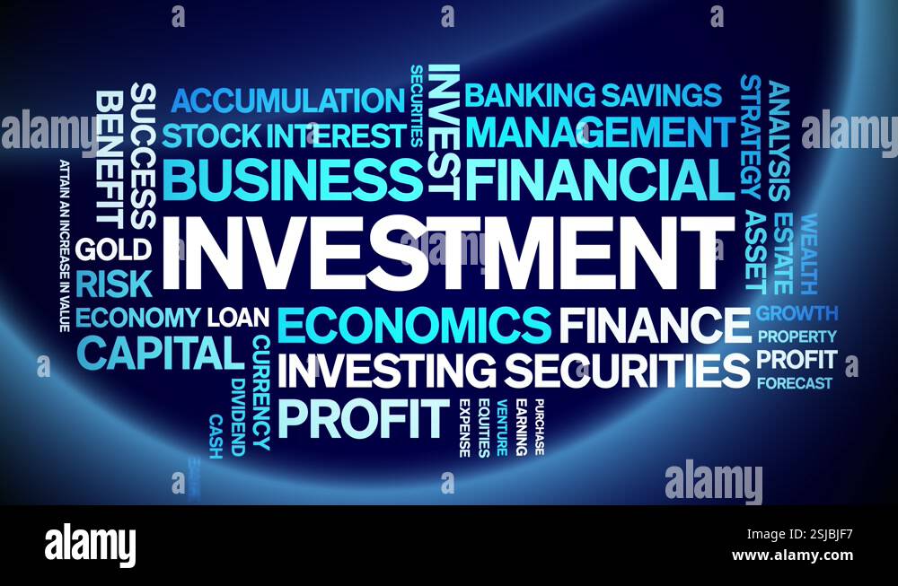 investment animated tag word cloud,animation kinetic typography ...