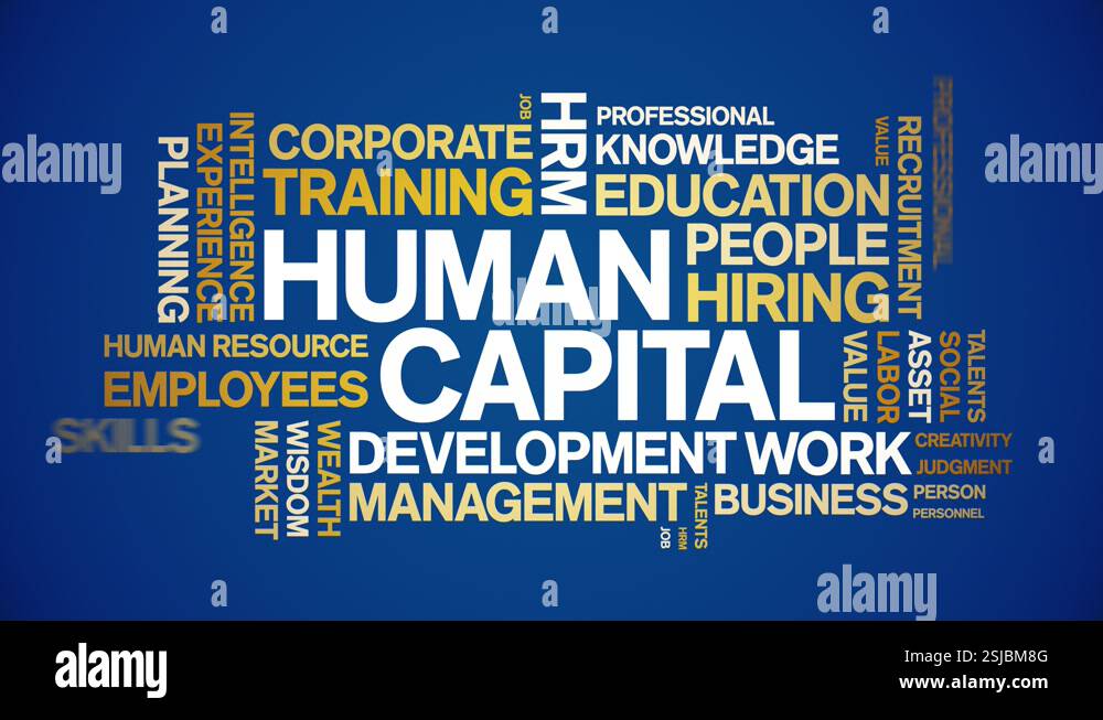 Human Capital animated word cloud,animation kinetic typography seamless ...