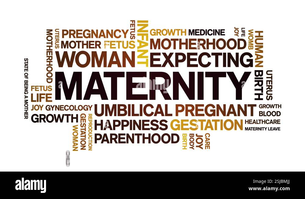 Maternity animated tag word cloud,animation kinetic typography seamless ...