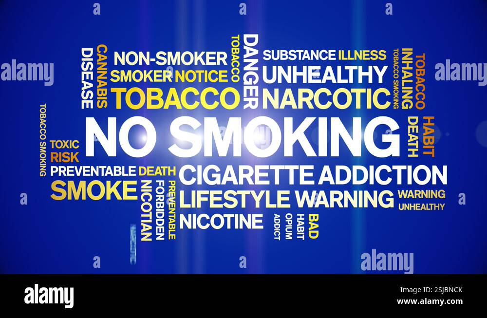 No Smoking animated tag word cloud,animation kinetic typography ...