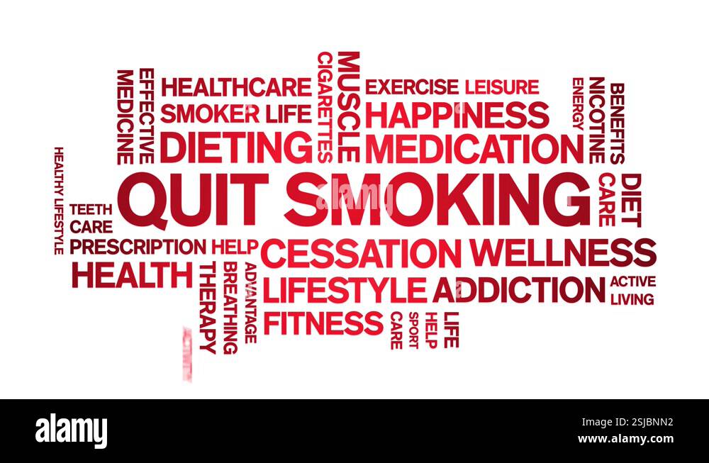 Quit Smoking animated tag word cloud,animation kinetic typography ...
