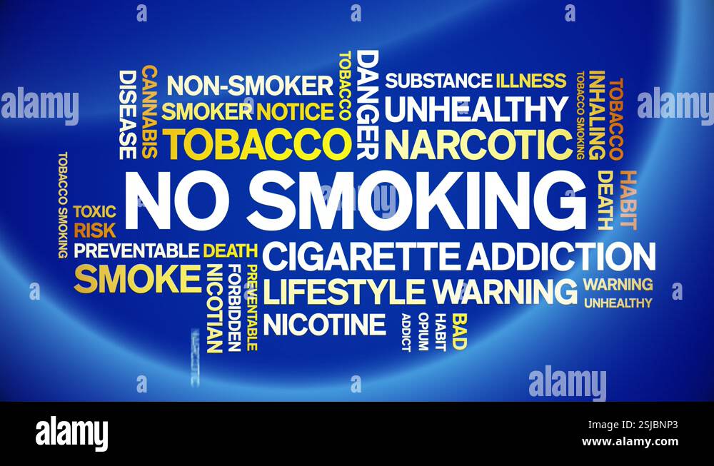 No Smoking animated tag word cloud,animation kinetic typography ...