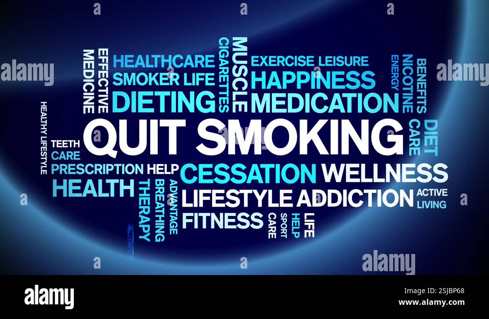 Quit Smoking animated tag word cloud,animation kinetic typography ...