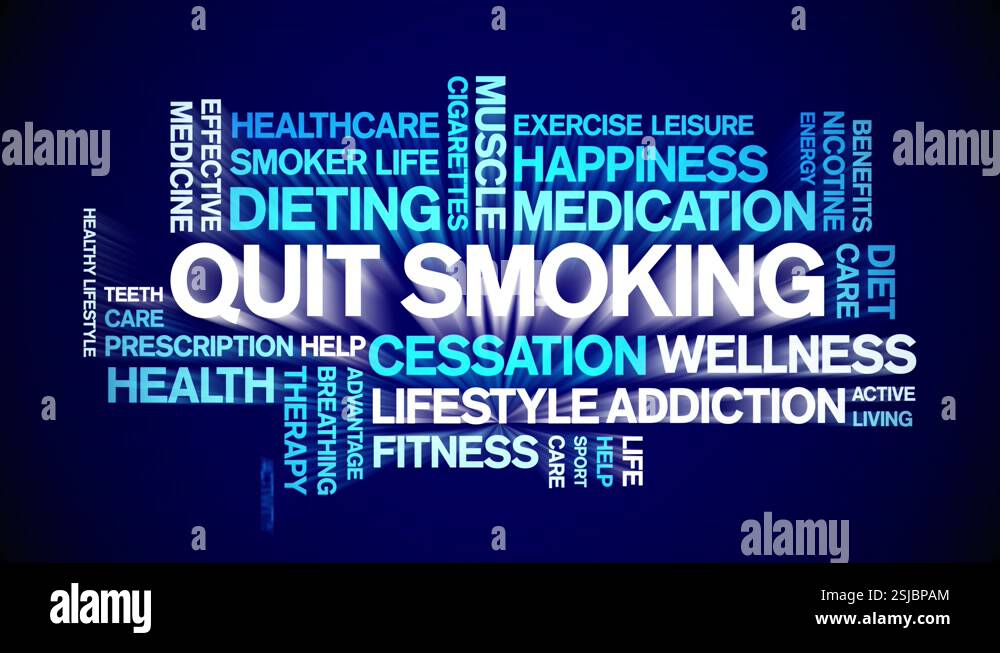 Quit Smoking animated tag word cloud,animation kinetic typography ...