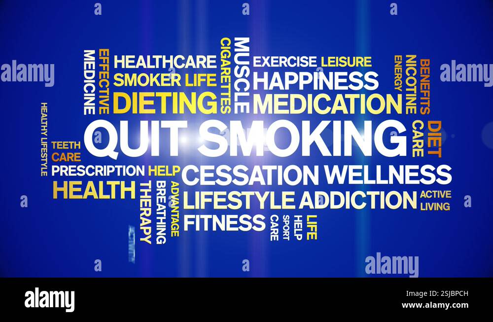 Quit Smoking animated tag word cloud,animation kinetic typography ...