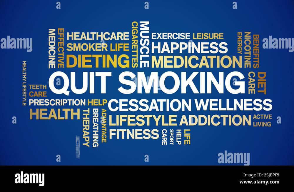 Quit Smoking animated tag word cloud,animation kinetic typography ...
