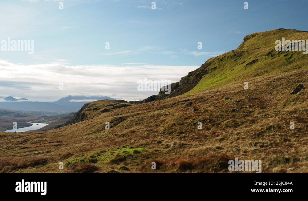 Looking towards the Cuillin mountains over Loch Leathan from the ...