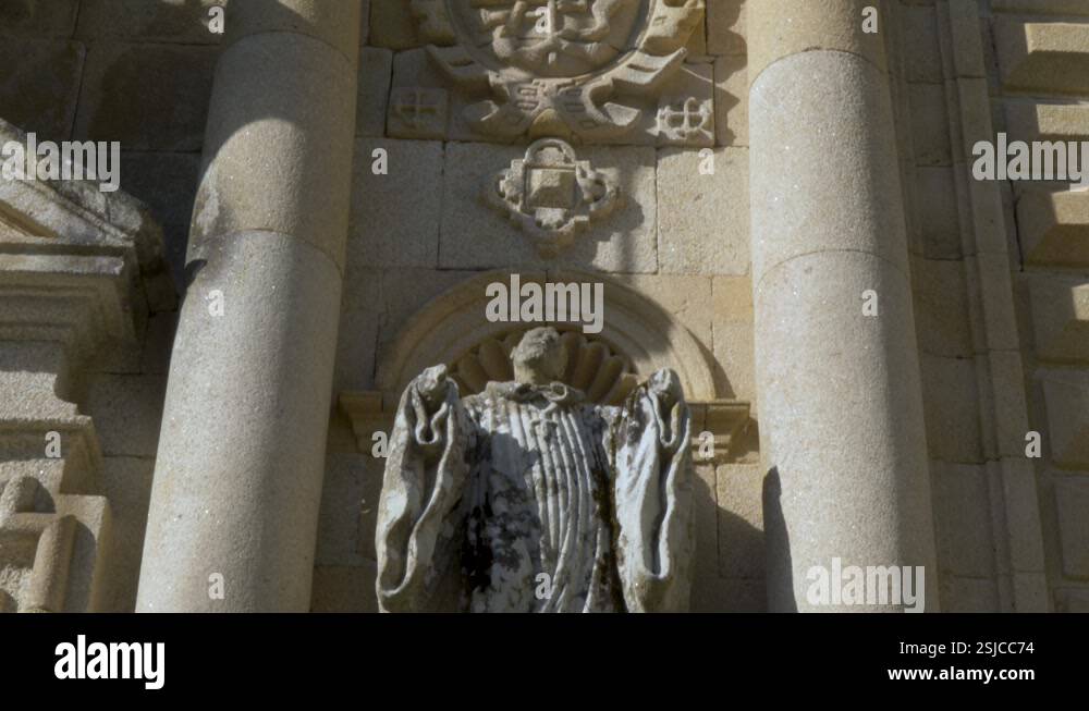 statues and shields of the Monastery of Santo Estevo de Ribas de Sil ...