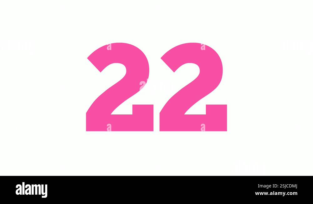 Number twenty two 22 cartoon animation on white background,4k cartoon ...