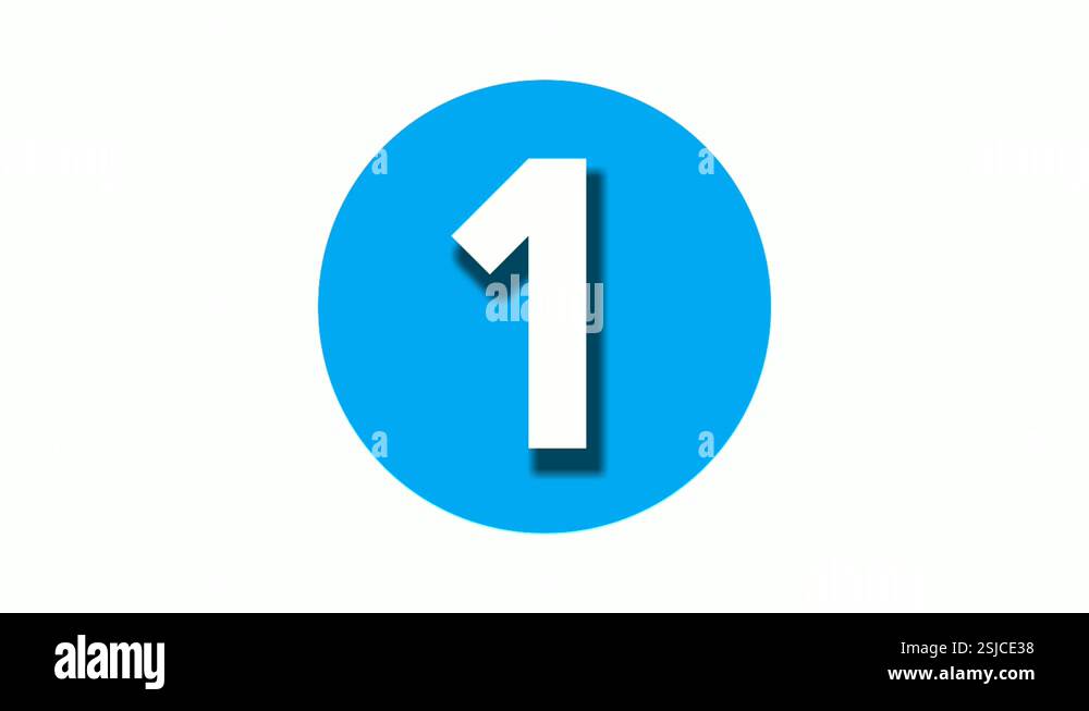 Number one 1 cartoon animation on white background,4k cartoon video ...