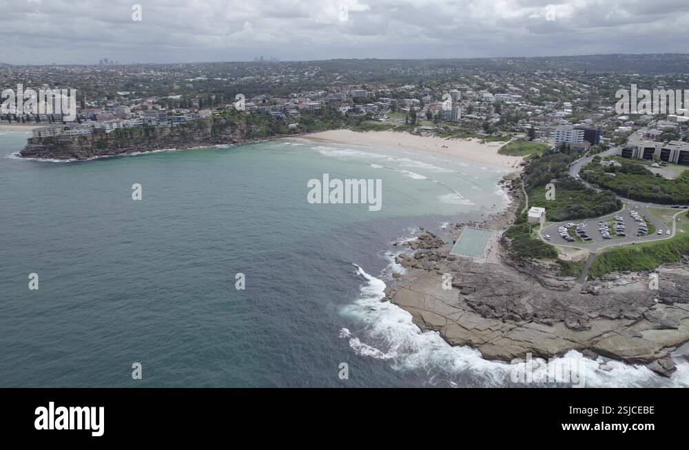 Panorama Of Freshwater Beach, Ocean And Rockpool In Northern Beaches ...