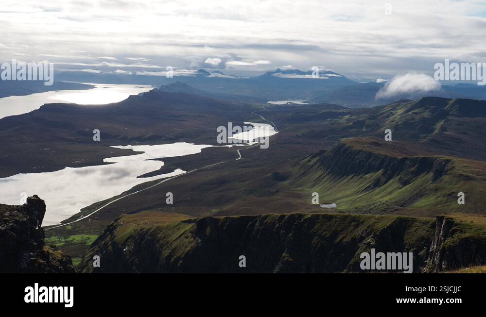 Looking towards the Cuillin mountains over Loch Leathan from the ...