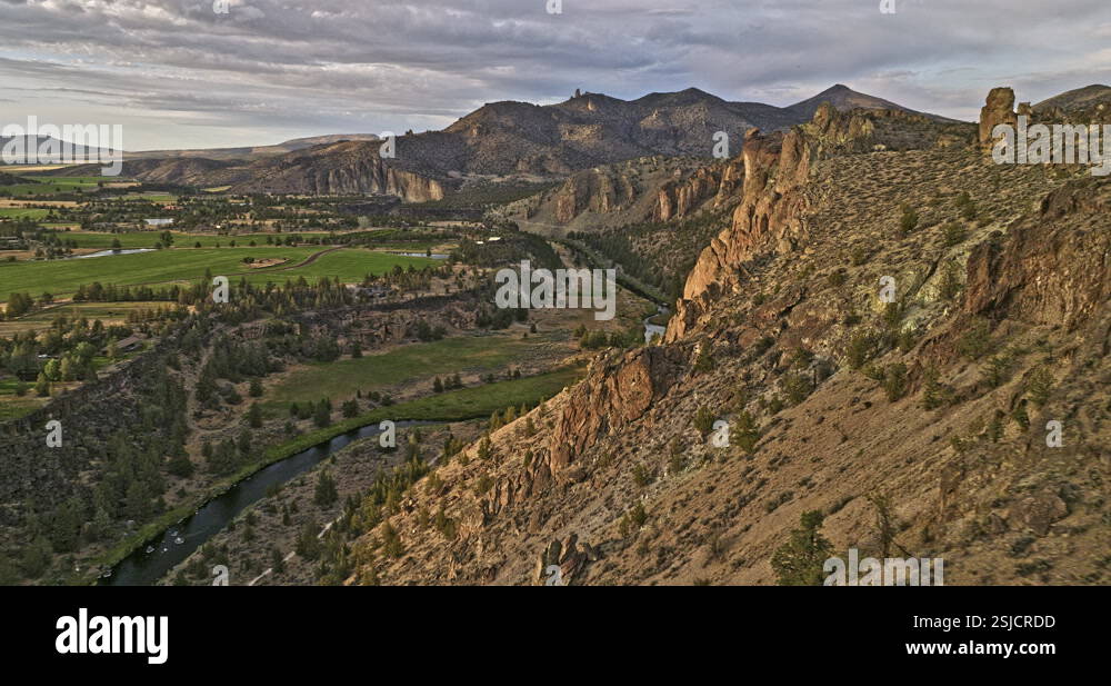 Terrebonne Oregon Aerial v52 flyover Smith Rock State Park, landscape ...