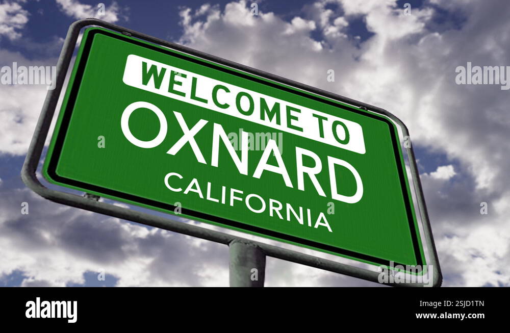 Welcome to Oxnard California USA Road Sign, Realistic 3d Animation ...