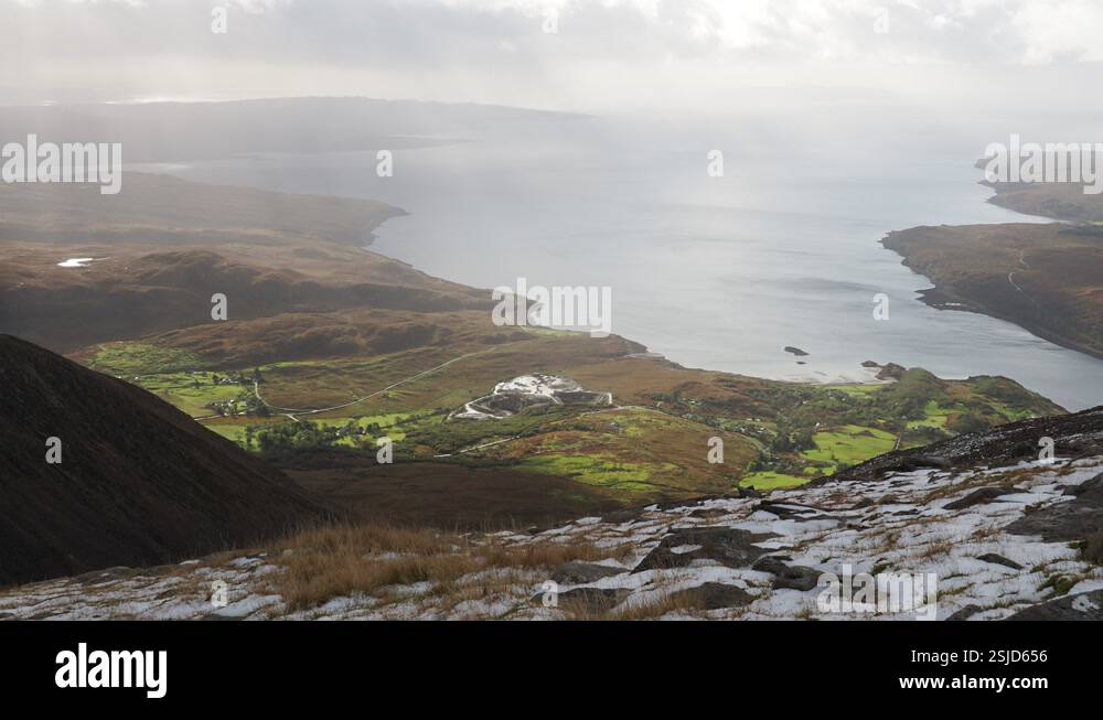 Looking down on the Torrin marble quarry from Beinn Dearg Bheag on the ...