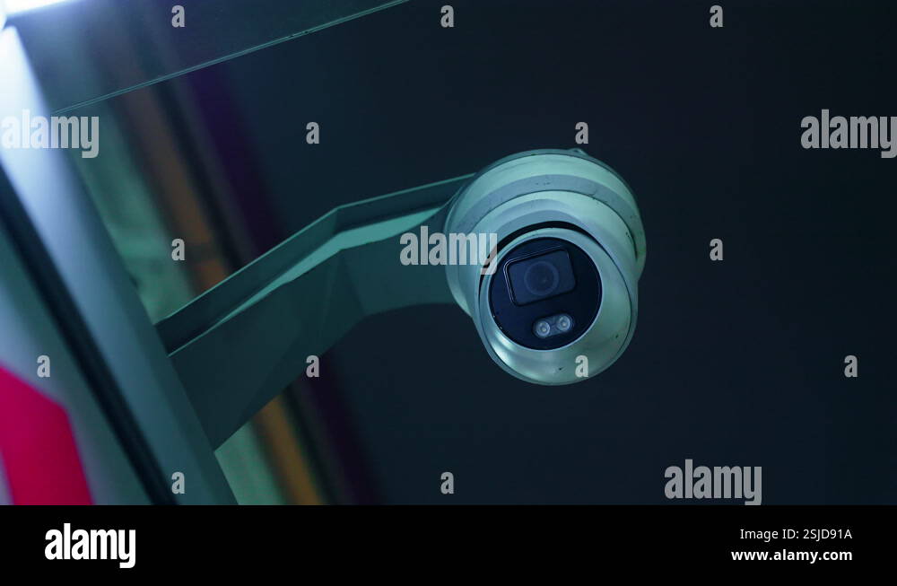 Round CCTV camera silently surveils the city under the cover of ...