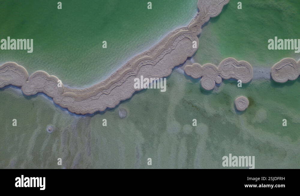Top down view of huge lumps of salt created by the movement of water in ...