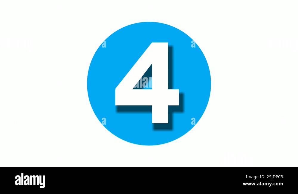 Number four 4 cartoon animation on white background,4k cartoon video ...