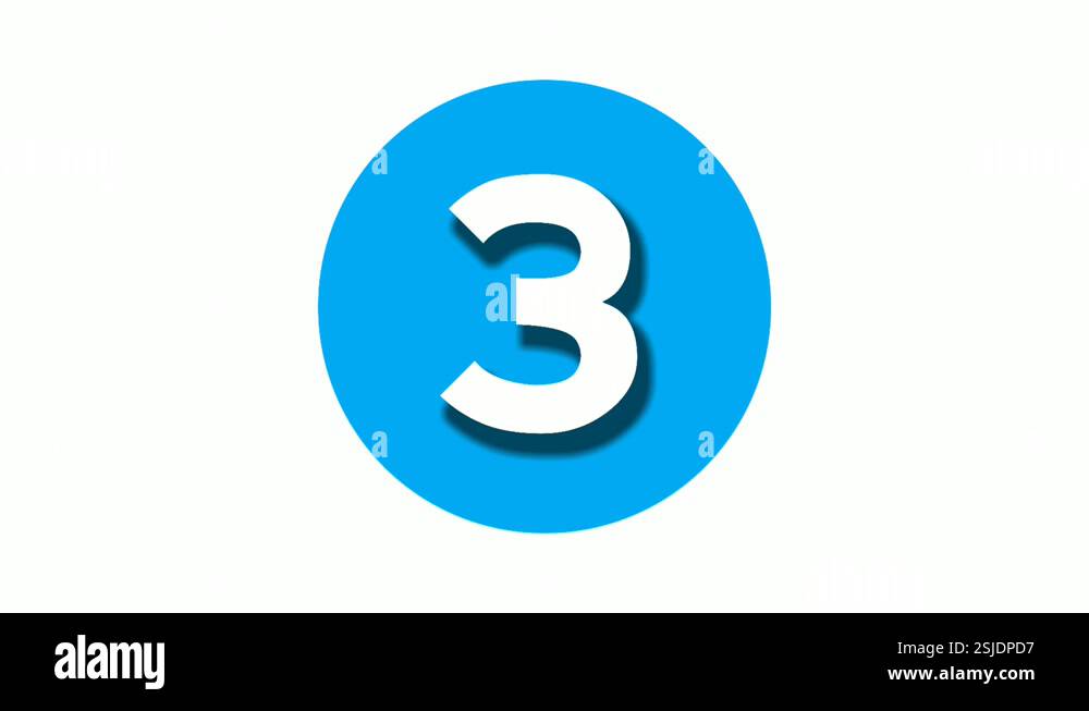 Number three 3 cartoon animation on white background,4k cartoon video ...