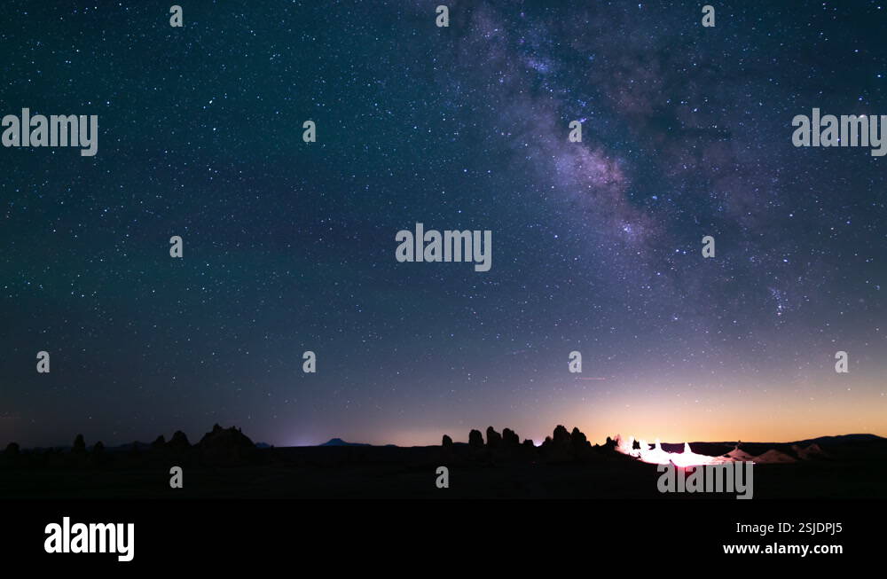 Airglow Delta Aquarids Meteor Shower and Milky Way Galaxy Over Trona ...