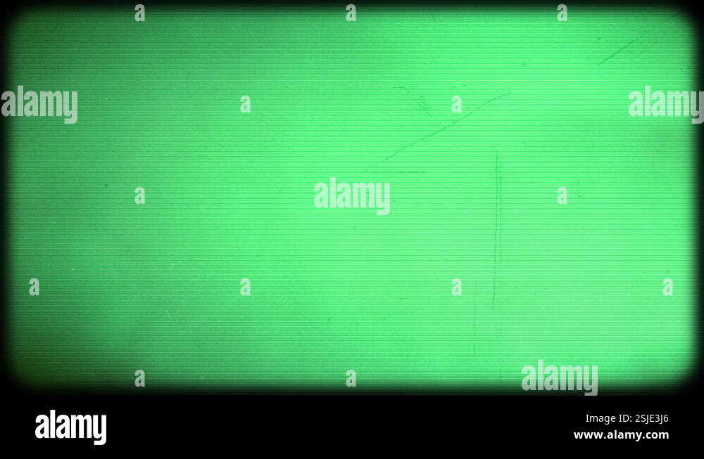 Scratches and damage on green screen. Effect of an old TV with ...