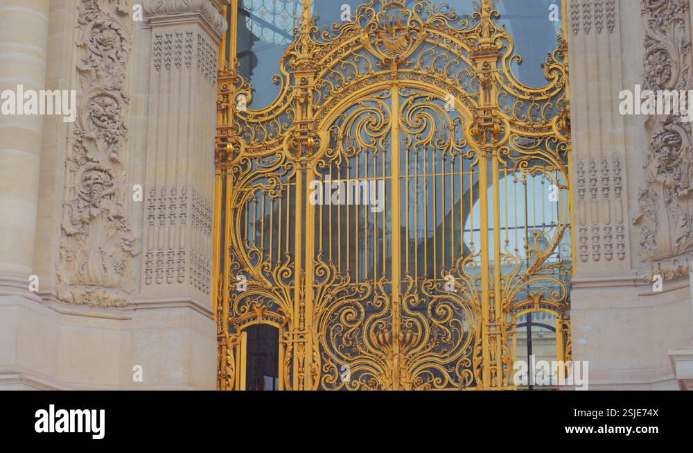 Golden Wrought-iron Entrance Gate Of Petit Palais, An Art Museum In ...