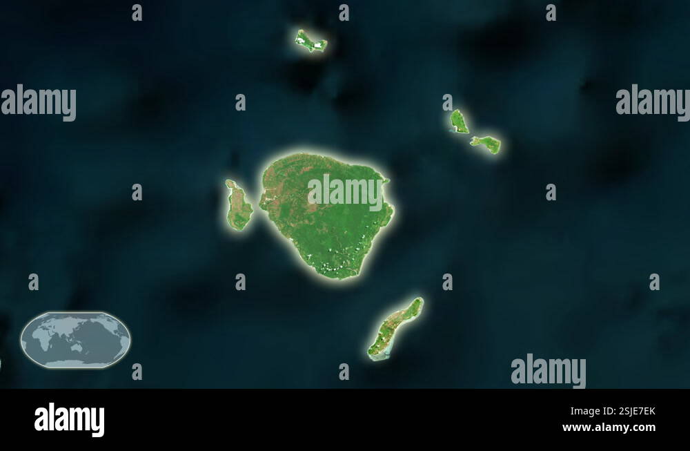 Babar Island - Indonesia close-up - satellite. Preview. Glow. Labels ...