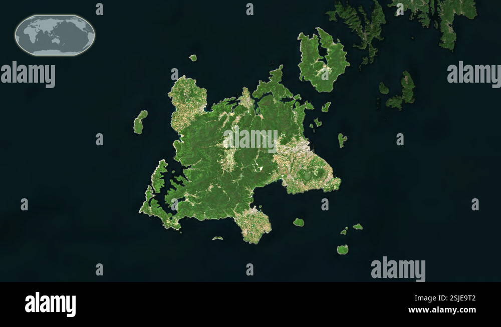 Fukue Island - Japan close-up - satellite. Preview. Labels Stock Video ...