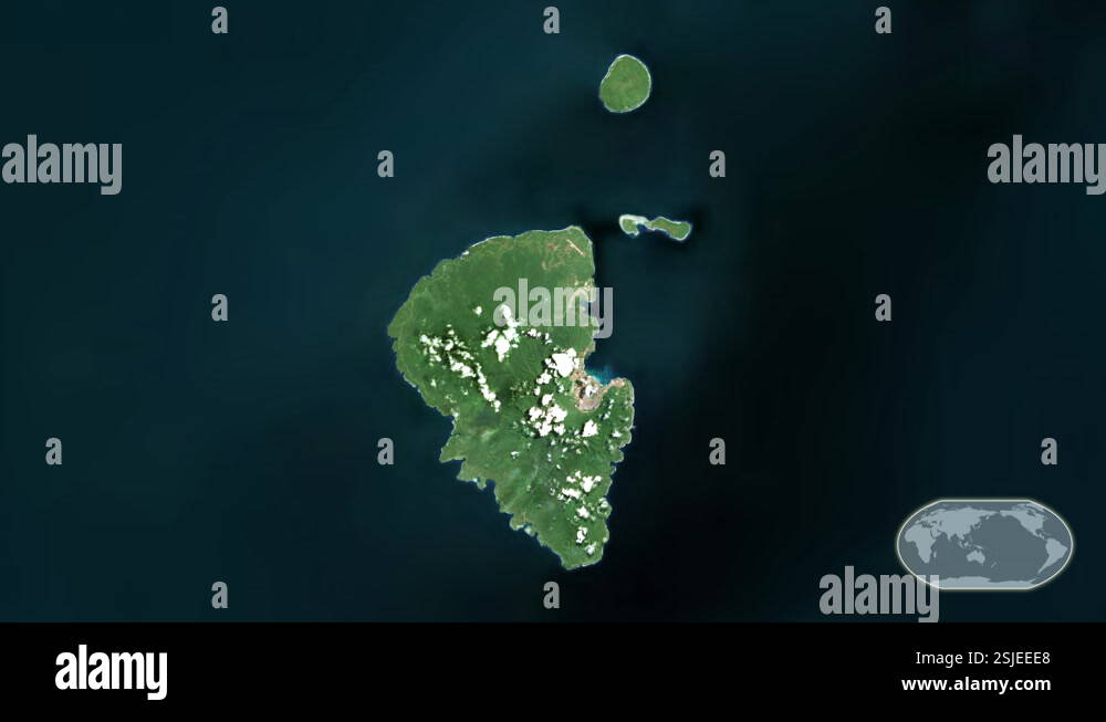 Lihir Island - Papua New Guinea close-up - satellite. Preview. Labels ...