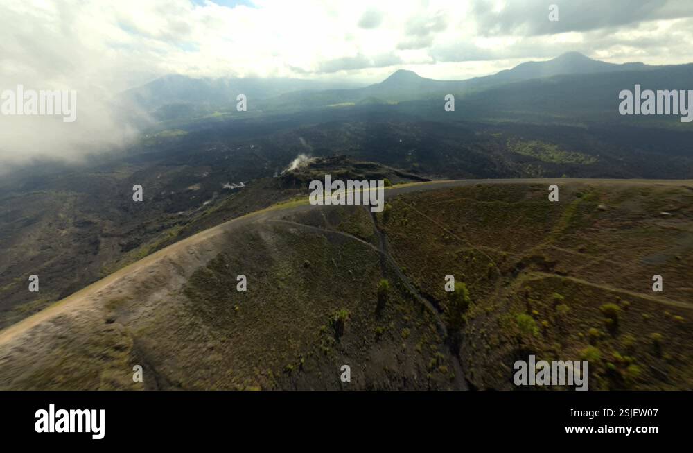 FPV DRONE : DIVE AT PARICUTIN VOLCANO CRATER IN MEXICO Stock Video ...