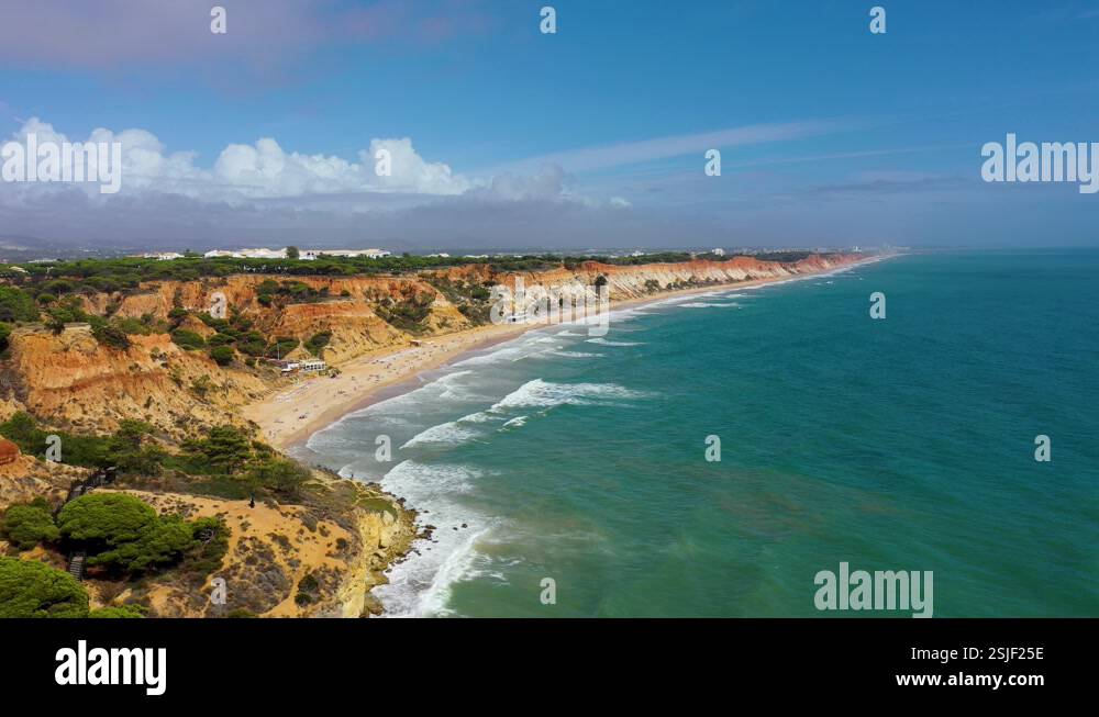 Praia da Falesia beach in Algarve, Portugal. Praia da Falesia with ...