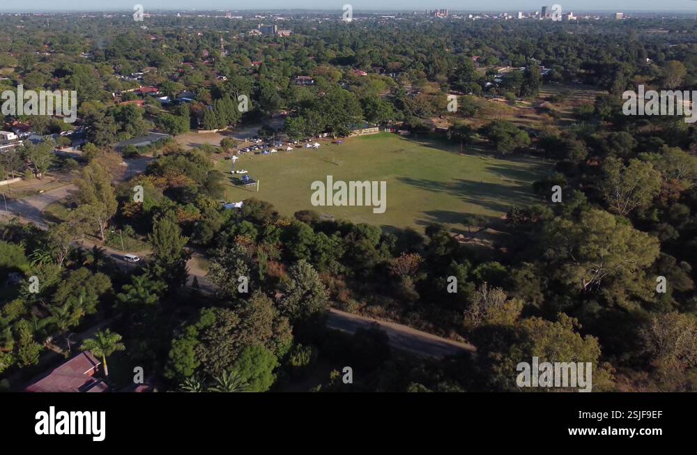 Drone video of a Sports Field in Bulawayo, Zimbabwe Stock Video Footage ...