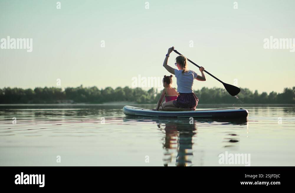 Watersport Floating Surfboard Family Sport Recreation Mothers Day Stock ...