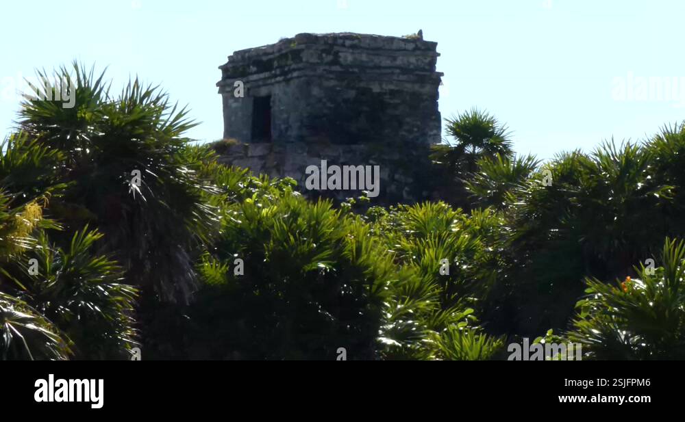 Temple of the God of Wind at Tulum archeological site, Quintana Roo ...