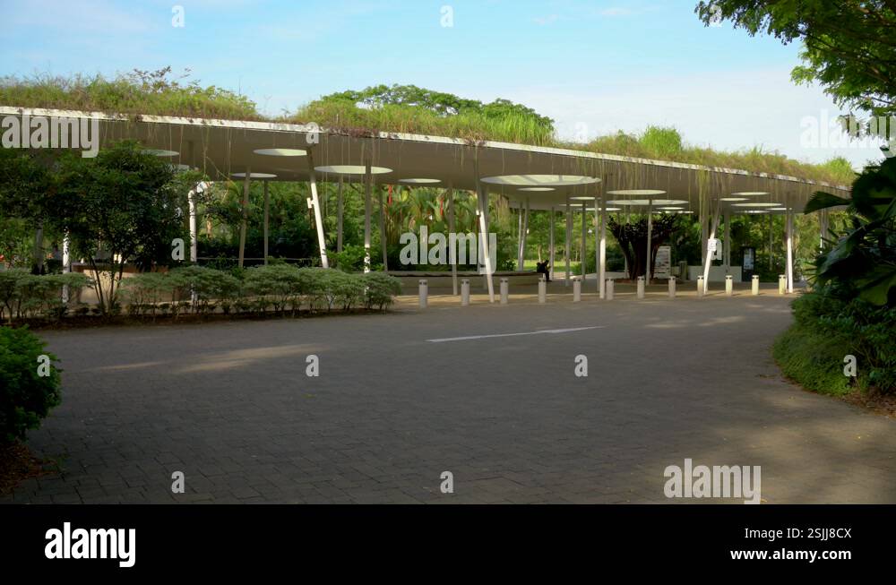 Entrance to the arrival pavilion at Jurong Lakeside Gardens, Singapore ...