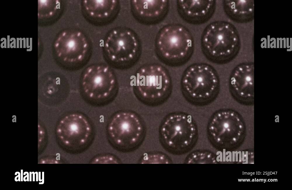 1970s: Magnified image of mineral under atomic microscope. Sample on ...